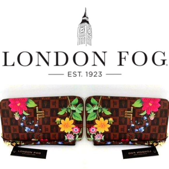London Fog | Bags | Adalia Signature Zip Around Wallet Wristlet ...